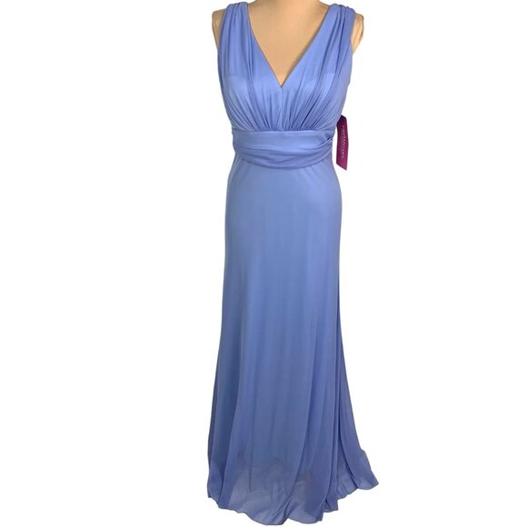 Tawny | Dresses | Tawny Promgirl Blue Maxi Dress Gown L Lace Detail ...